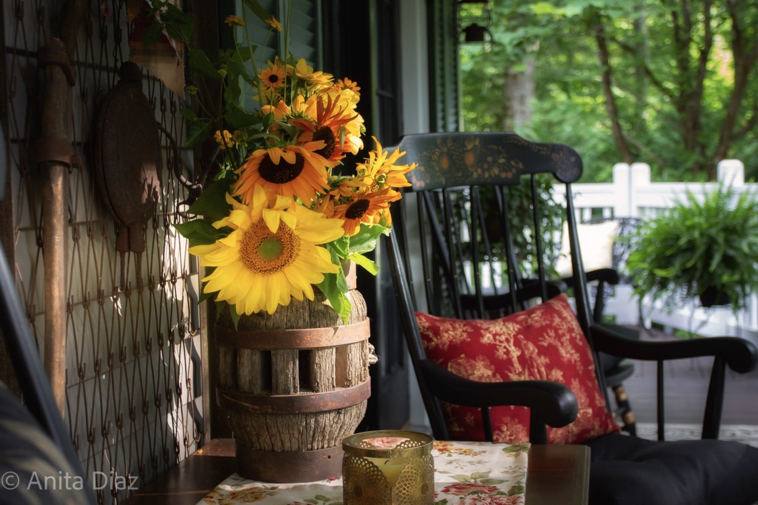 Summer farmhouse porch - Whispering Pines Homestead