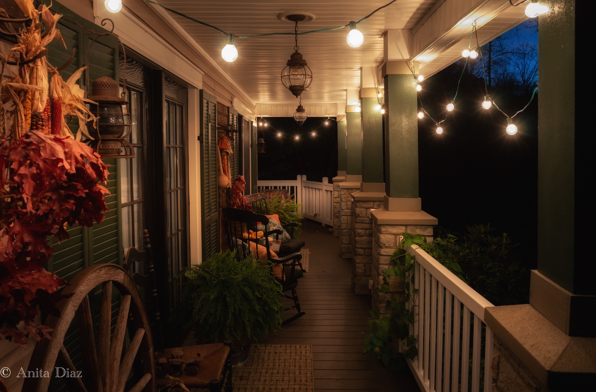 Farmhouse Fall Porch - Whispering Pines Homestead